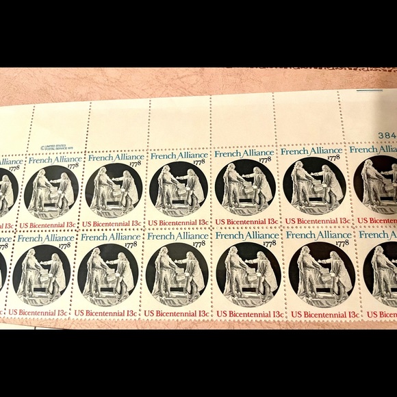 USPS | Office | Scott 753 Block Of 16 French Alliance Stamps | Poshmark